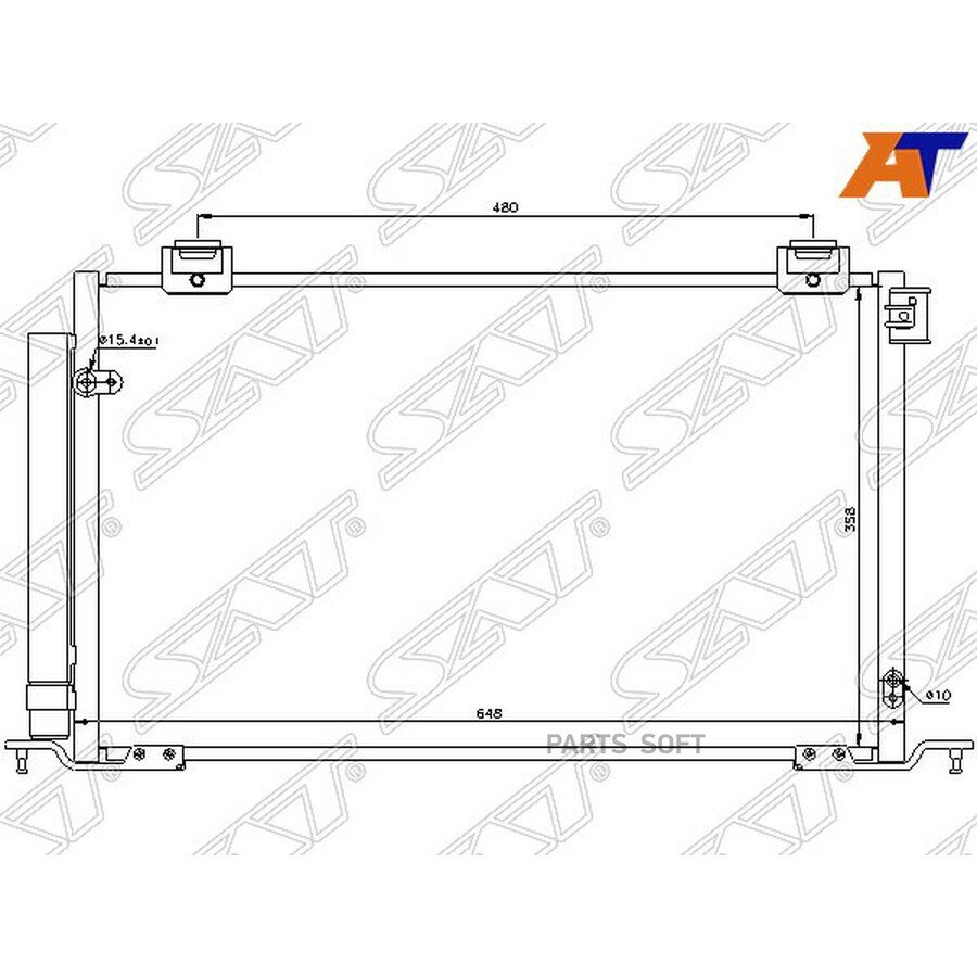 Радиатор кондиционера Toyota Avensis (T250) 03-08 SAT ST-TY25-394-0 | цена за 1 шт