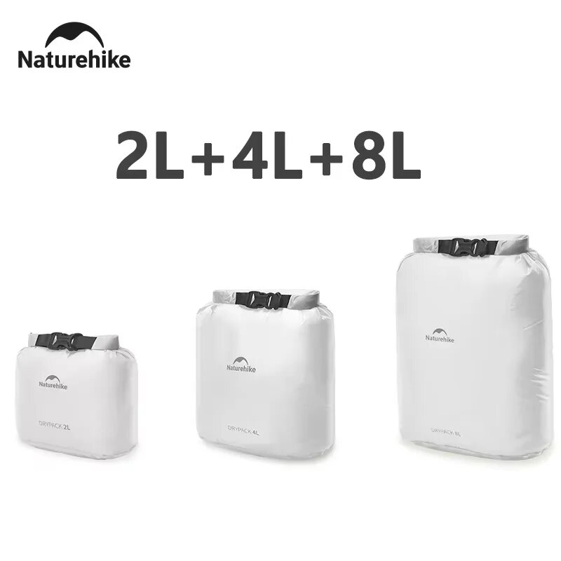 Naturehike Набор водонепроницаемых мешков 2л+4л+8л, белый