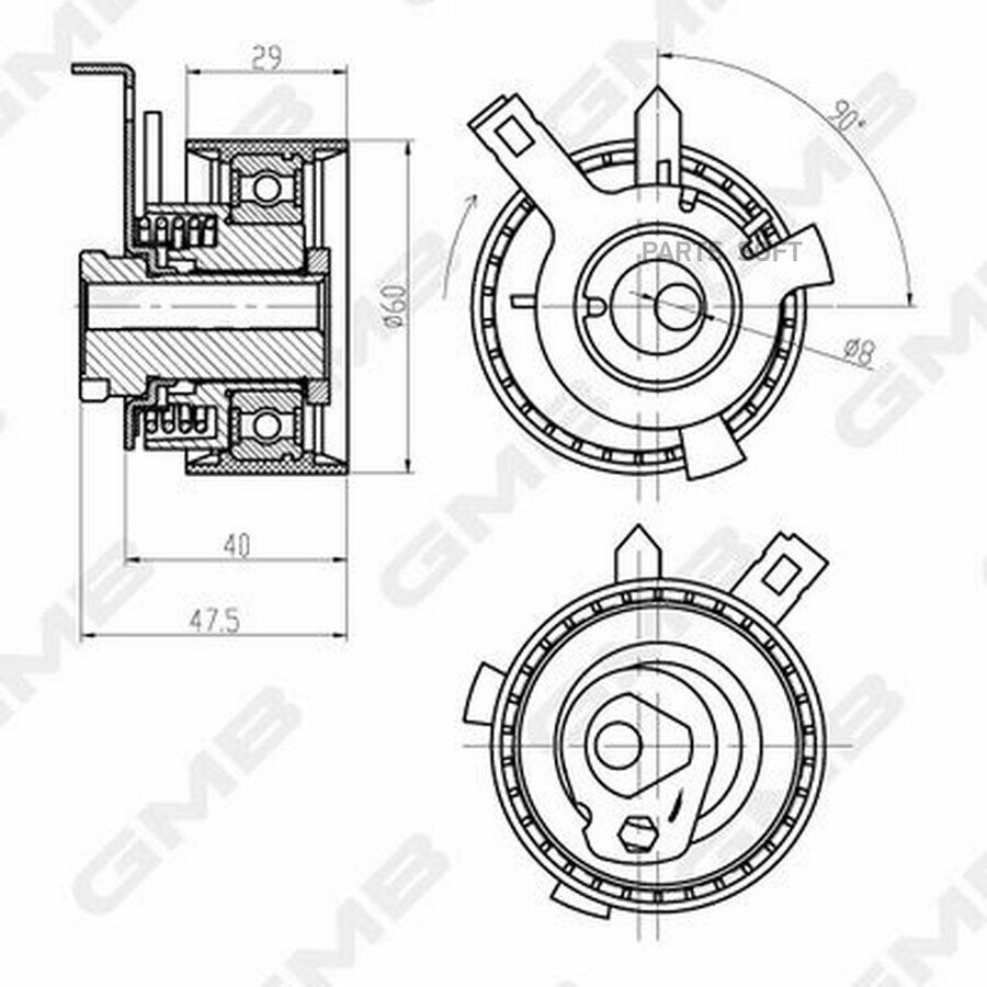 Ролик ремня ГРМ GMB GTB0290 FORD FOCUS/MONDEO/CONNECT 1.6-2.0