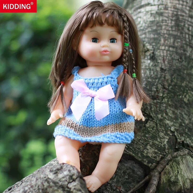 35 см Моргающая Синяя Вязаная Юбка Мягкая Кукла с 237 Голосовыми Звуками для Детей, Резиновый Дизайн