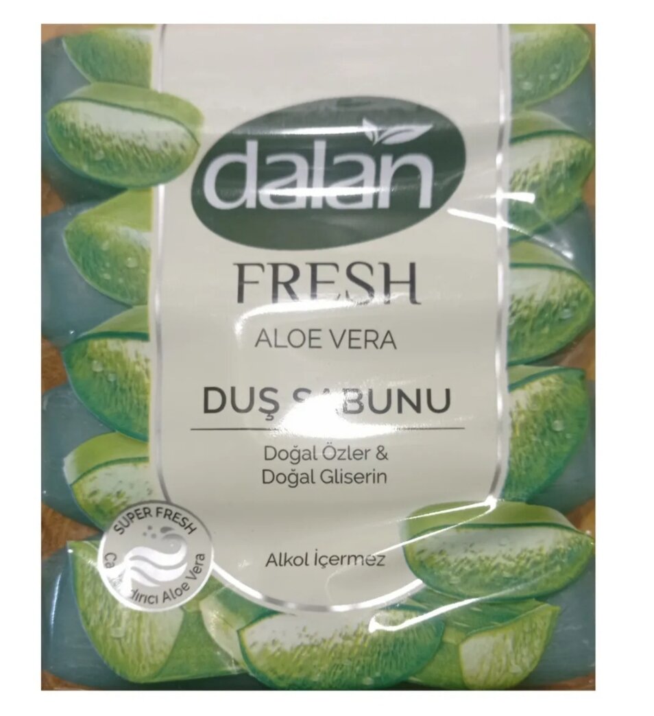 DALAN Туалетное мыло Organic Fresh Aloe Vera, 150 гр, 4 штуки