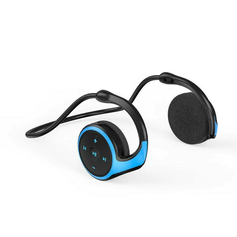 Черно-синие наушники Bluetooth 5.0 с английским интерфейсом, воспроизведением MP3 и стереозвуком