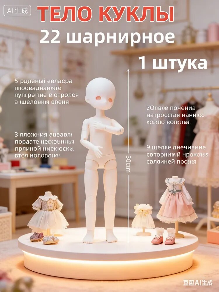 Шарнирное тело BJD 30 см, 22 точки артикуляции Основа для создания куклы