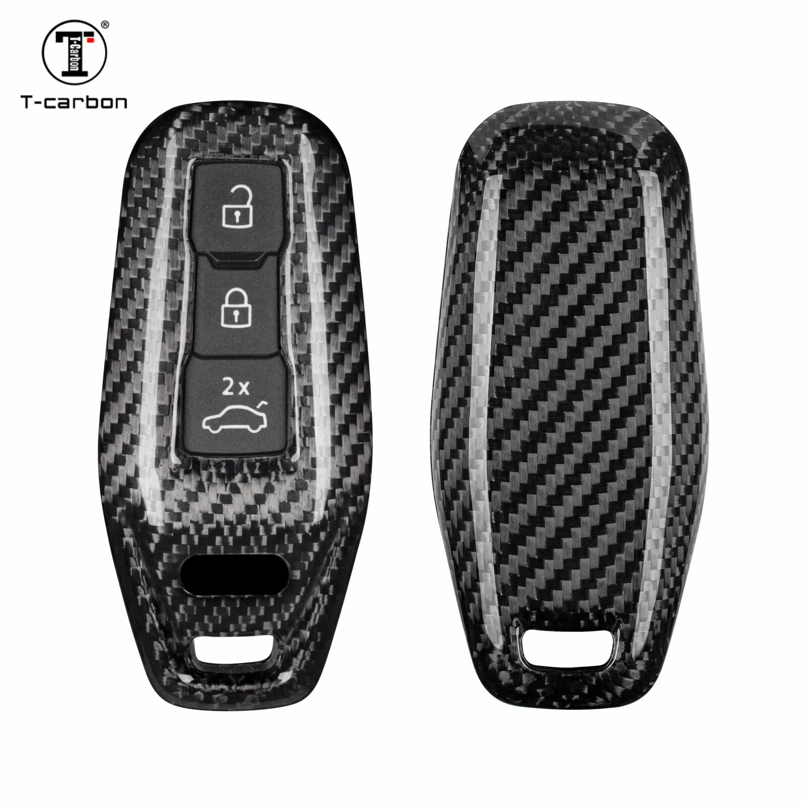 Чехол для ключа Audi с 2025 A6 A6L, A5 A5L, A3, Q5 Q5L, Q6, Q6L, Q7, Q7L e-tron T-Carbon Настоящий Карбон / Чехол для ключа Ауди А5L А6L