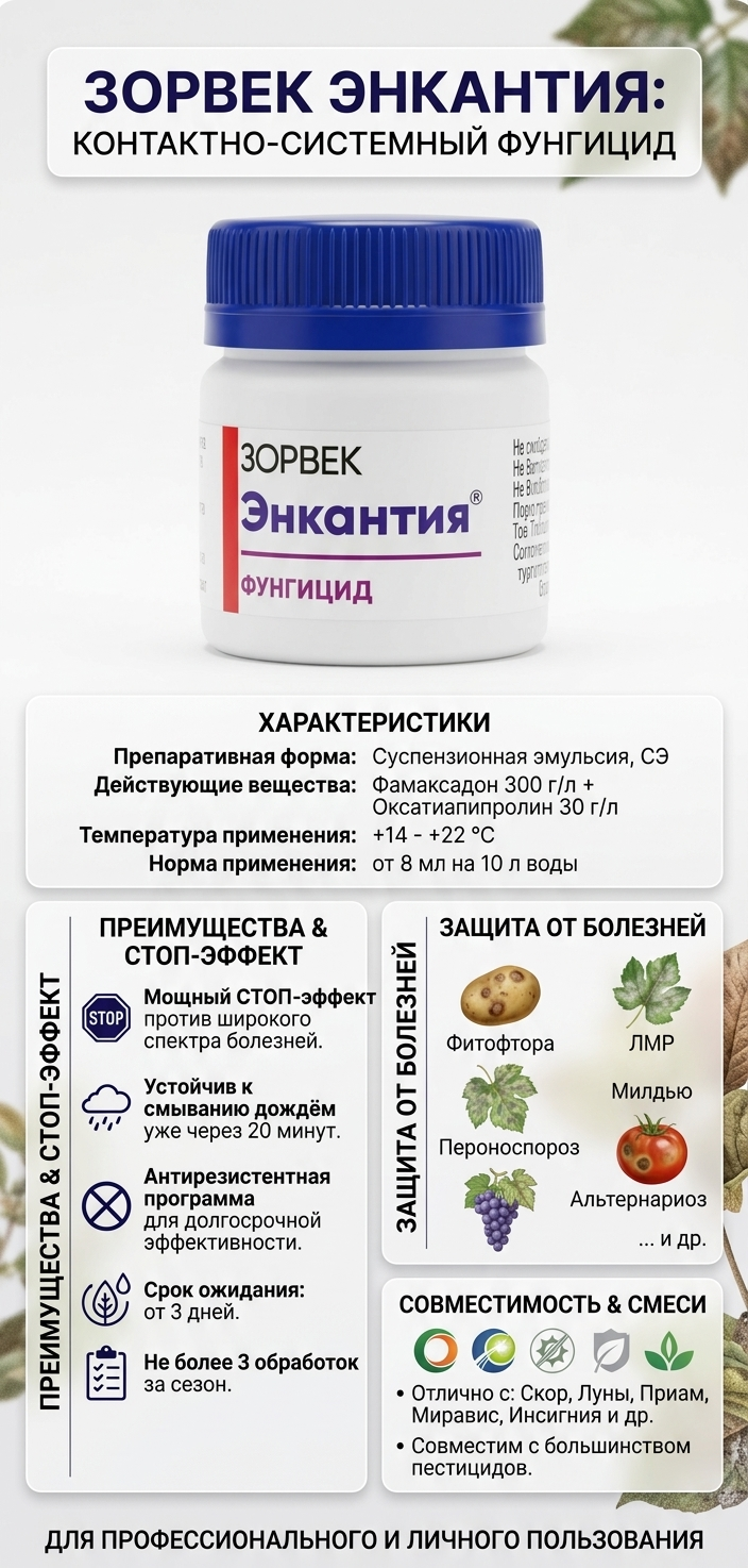 Зорвек энкантия, 10 мл, фунгицид для винограда, картофеля, огурцы, томата и лука