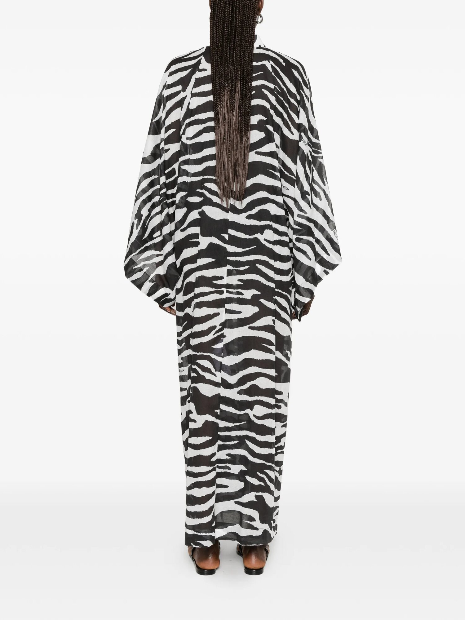 Накидка The Attico Zebra-print semi-sheer kaftan, размер 38 — фото 1