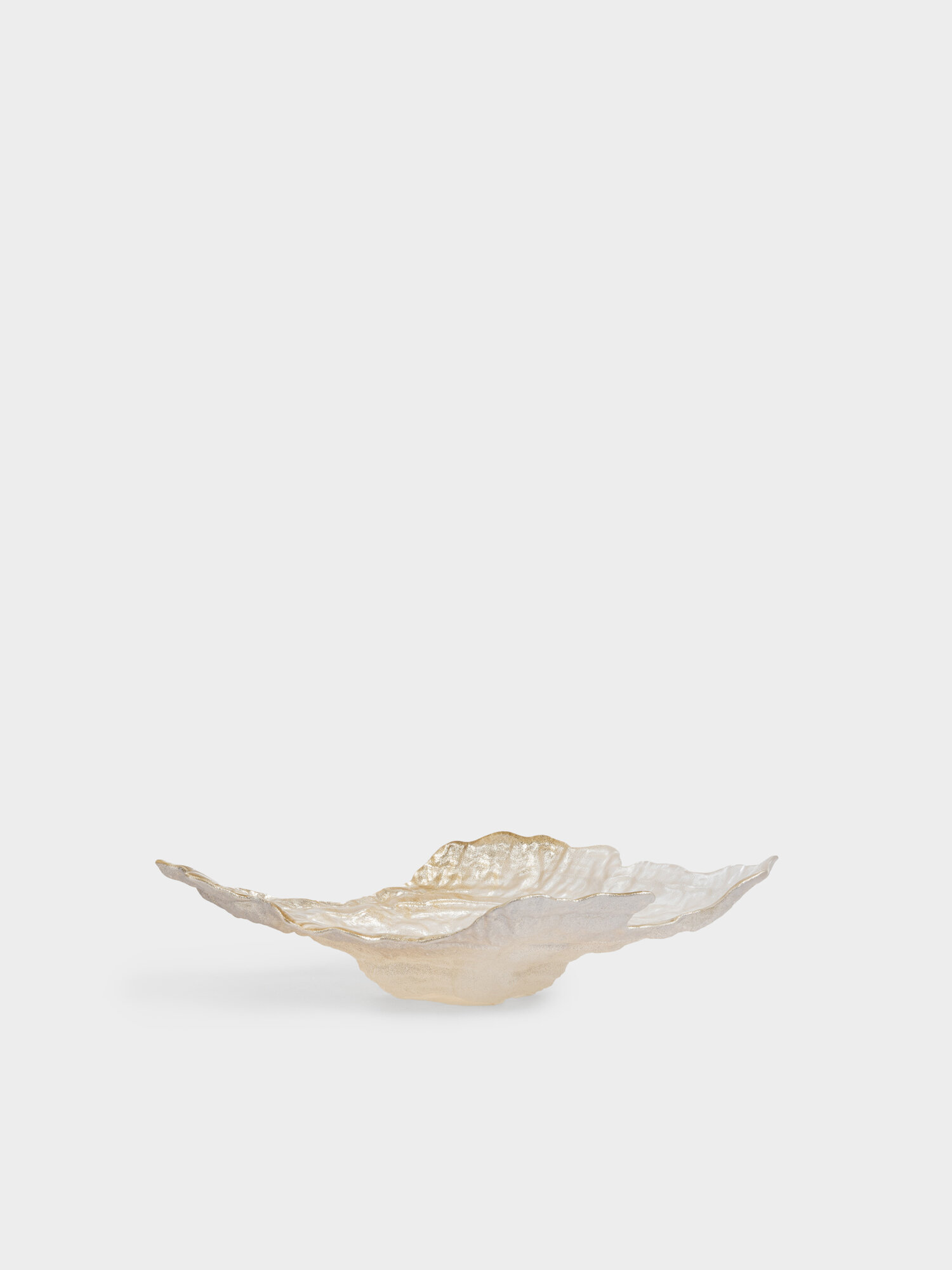 Ваза для фруктов, 46х35x10 см, стекло, молочная/шампань, Устрица, Shellfish, Kuchenland
