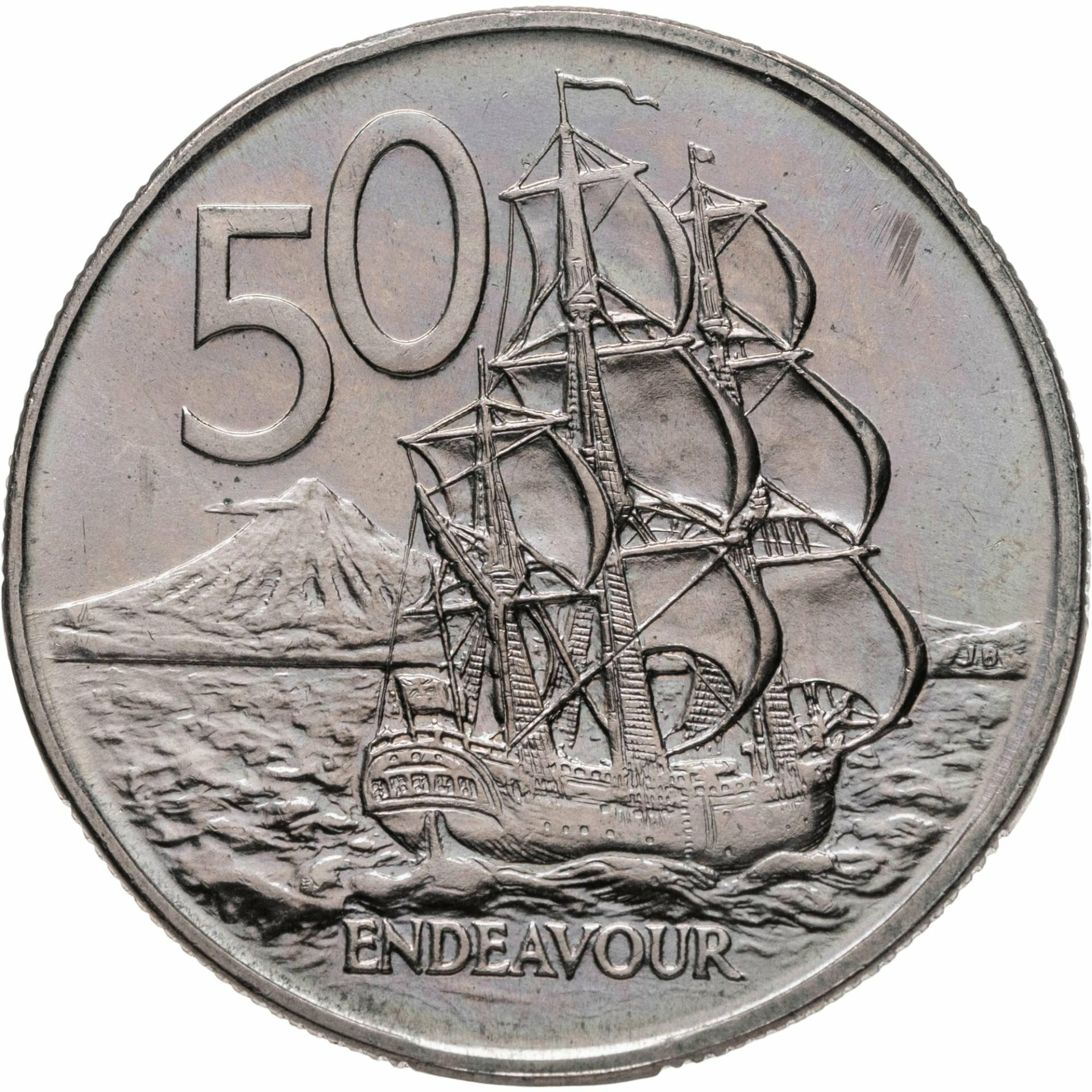 Новая Зеландия 50 центов cents 1972, Мельхиор медь-никель, в сохранности UNC