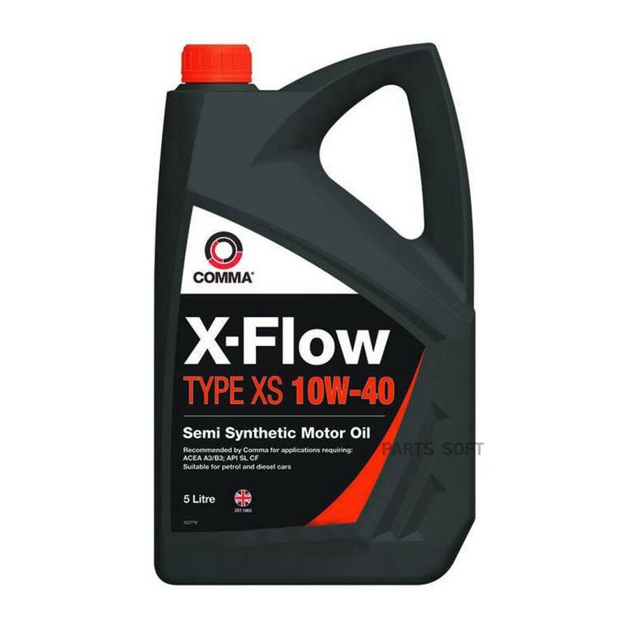 Масло моторное полусинтетическое X-Flow Type XS 10W-40, 4л от официального дистрибьютора, COMMA, артикул XFXS4L