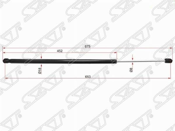 Амортизатор крышки багажника SAT ST-BHE790043 Land Rover Range Rover Sport 05-13 справа слева