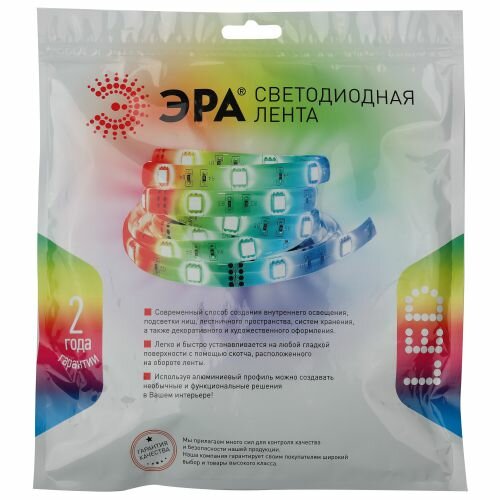 Лента светодиодная LS5050-14.4-60-24-65-RGB-5m разноцвет. (уп.5м) Эра Б0043115