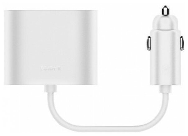 Разветвитель АЗУ Xiaomi Mi Roidmi Dual Port Converter, 10 см, (белый)