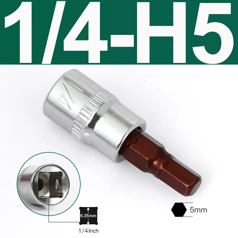 Насадки Torx Riesba 1/4 дюйма T8 T10 T15 T20 T25 T27 T30 T40 T45 T50 PH1 PZ1 H5 H6 H8