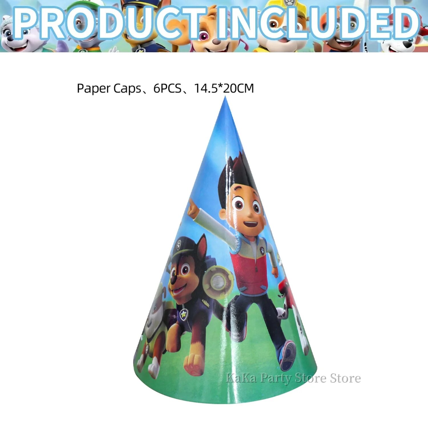 Конусы для праздника PAW Patrol, 6 шт, cap-6pcs