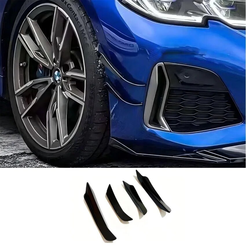 Для BMW 3 серии G20 G21 320i 320d 330i 330d 340i 2019-2022 Pre-Lci M-Sport передний бампер, спойлер, разделитель, накладка на воздушное лезвие