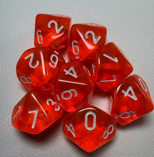 Набор кубиков D&D 7 шт, красный, пластик, Color: F