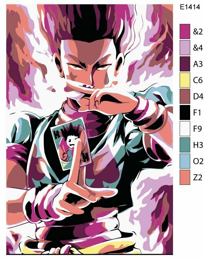 Детская картина по номерам E1414 "Сериал HunterXHunter. Хисока Моро" 20x30