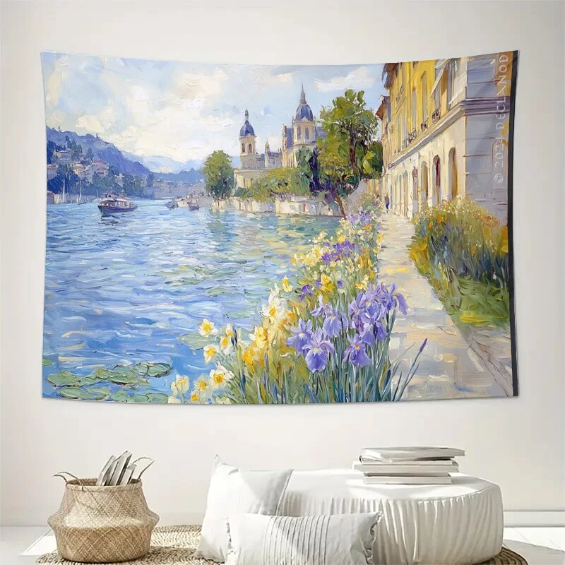 Гобелен с пейзажем реки 100x70 см