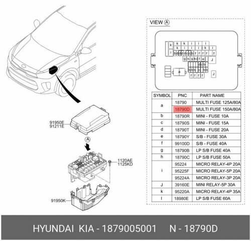 Предохранитель 40а Hyundai / Kia (Mobis) 1879005001