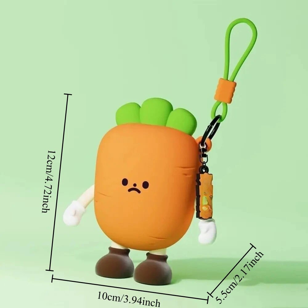 Силиконовый кошелек-чехол для наушников "Овощи" Оранжевый, Carrot