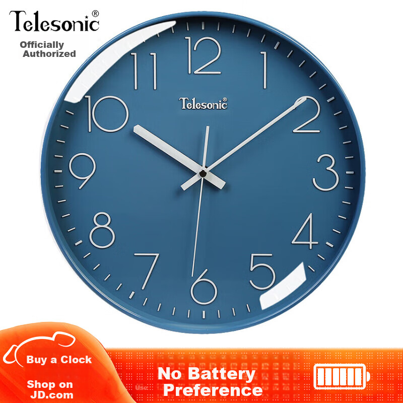 Telesonic Wall Clock Living Room Bedroom Quartz Clock Modern Minimalist Creative Clock No Punching Fashion Clock Round Hanging Clock 36cm