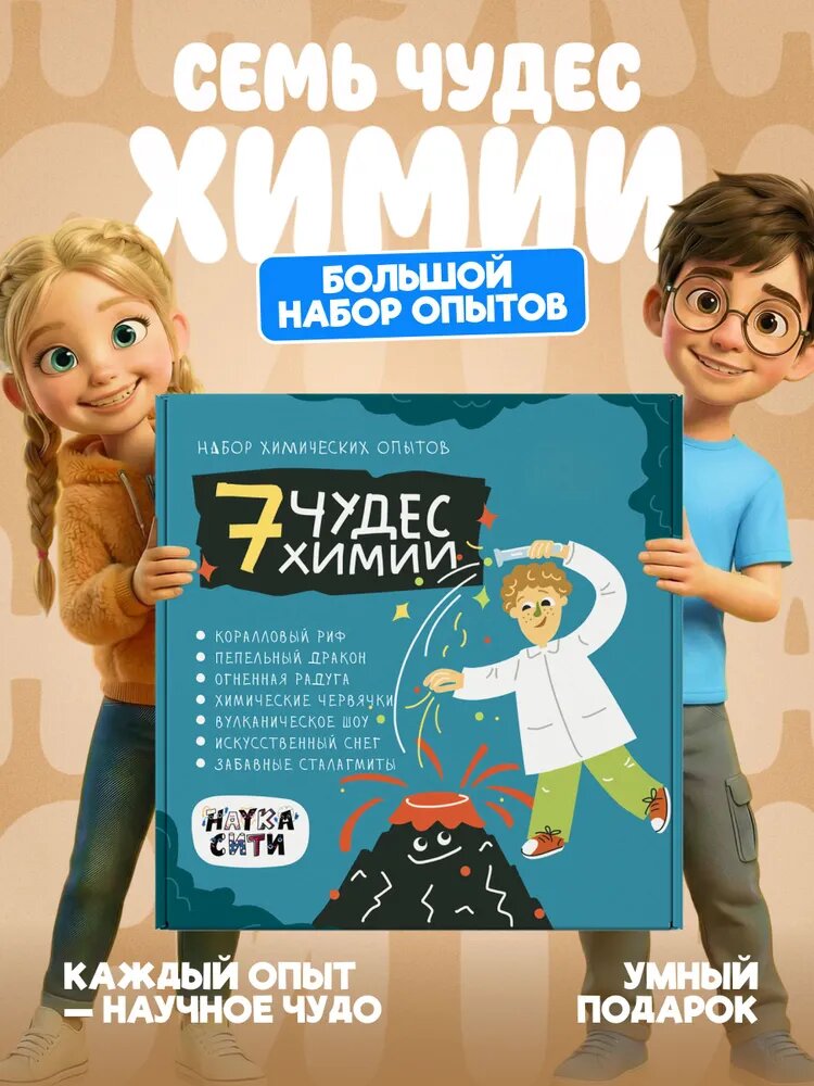 Опыты и эксперименты для детей Семь чудес 7 в 1.