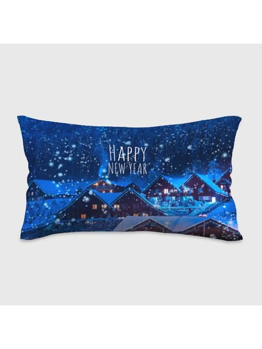 Happy new year snow Подушка