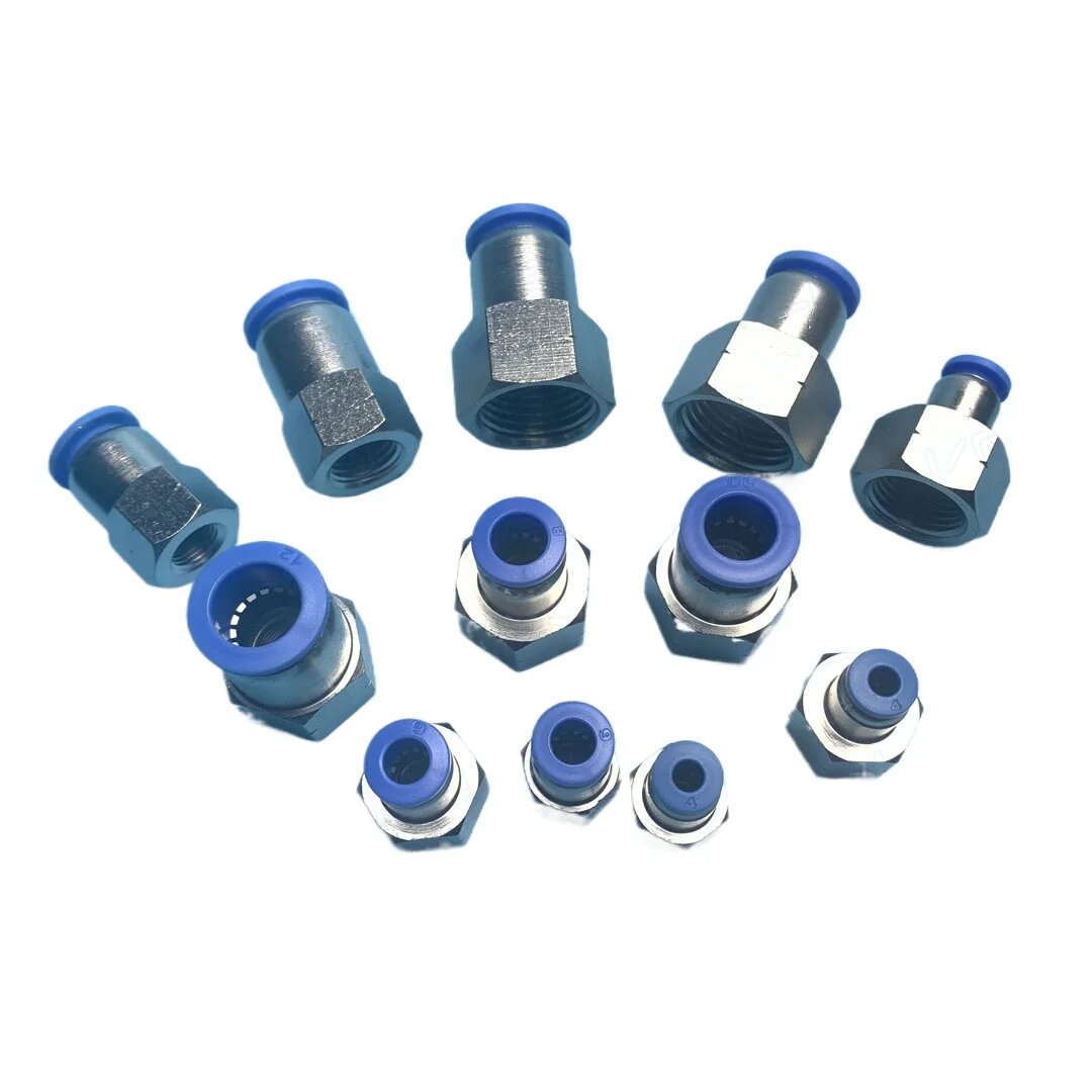 Пневматический фитинг латунный 1/8" BSPP, 4 мм