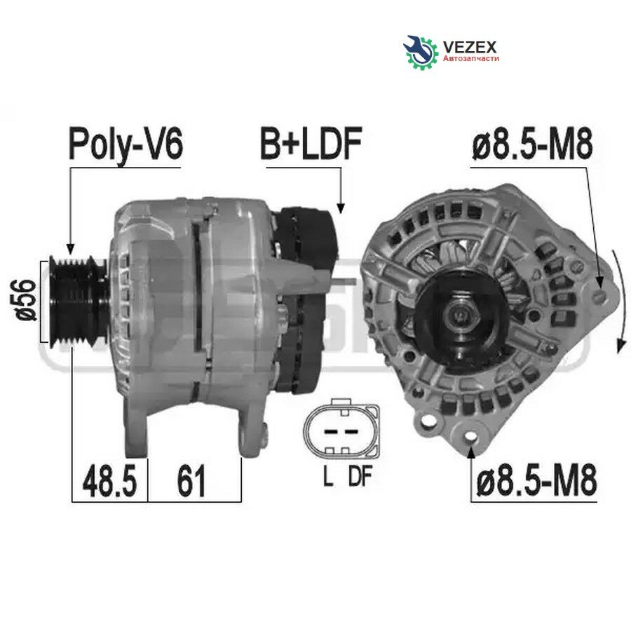 ERA 209215 Генератор SKODA OCTAVIA VW BORA/GOLF IV 70A 209215