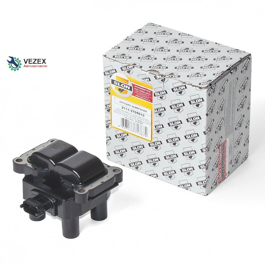 SLON 2111-3705010 Катушка зажигания ВАЗ с двиг 1.6i 8V. Разъем на 3 контакта. МСУ на базе контроллера М7.9.7 или его аналогов. 2111-3705010