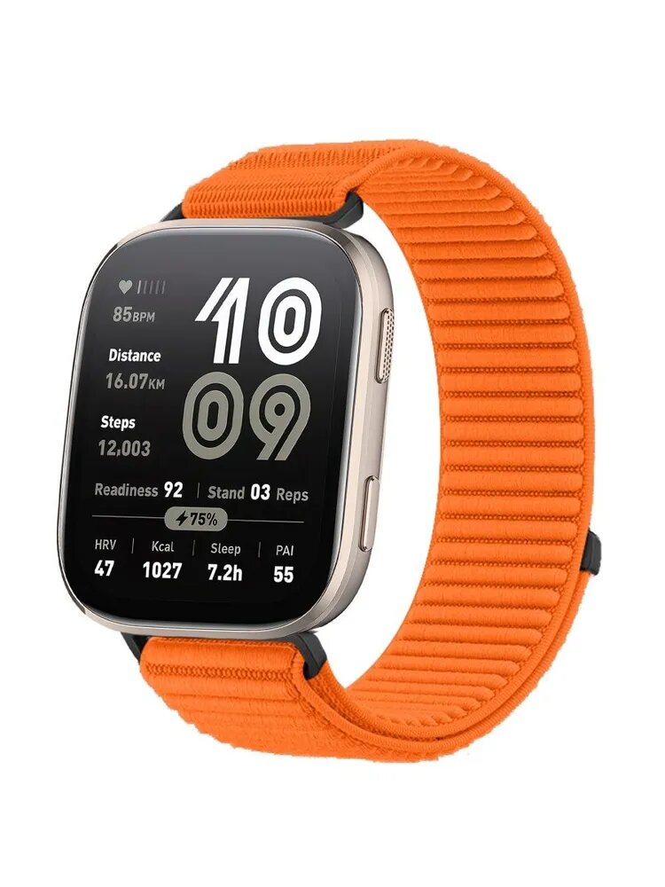 Нейлоновый петлевой ремешок для 22мм Amazfit Bip 6, Двухслойный дышащий нейлон, липучкой, повседневный модный спортивный стил