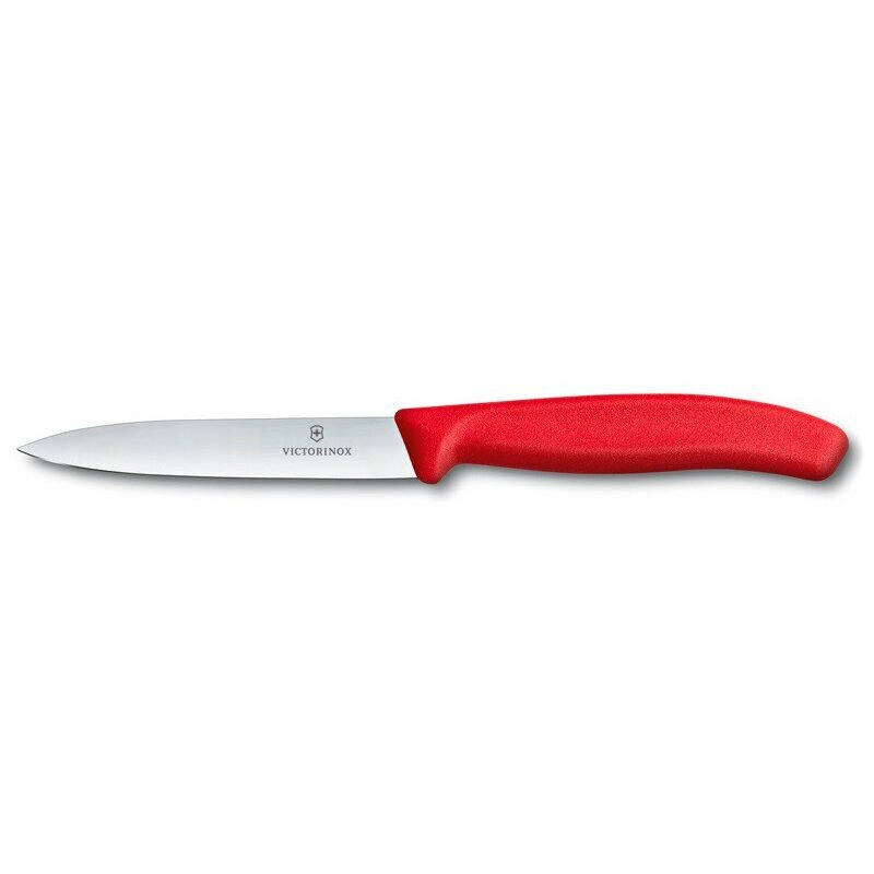 Нож кухонный Victorinox Swiss Classic (6.7701. C1) стальной универсальный для чистки овощей и фруктов лезв.100мм прямая заточка красный
