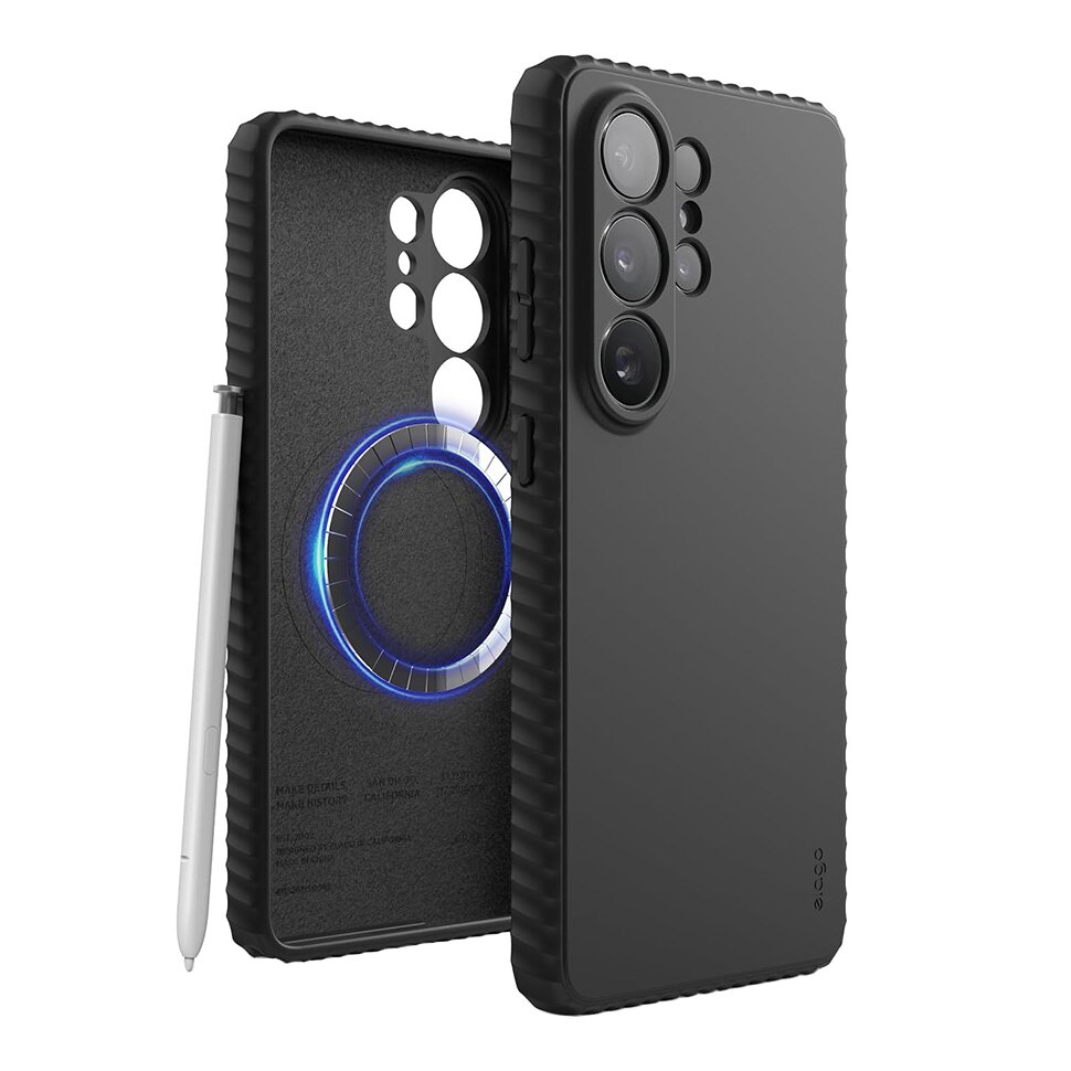 Elago силиконовый чехол с MagSafe для Galaxy S26 Ultra, Magnetic Ridge Silicone Black