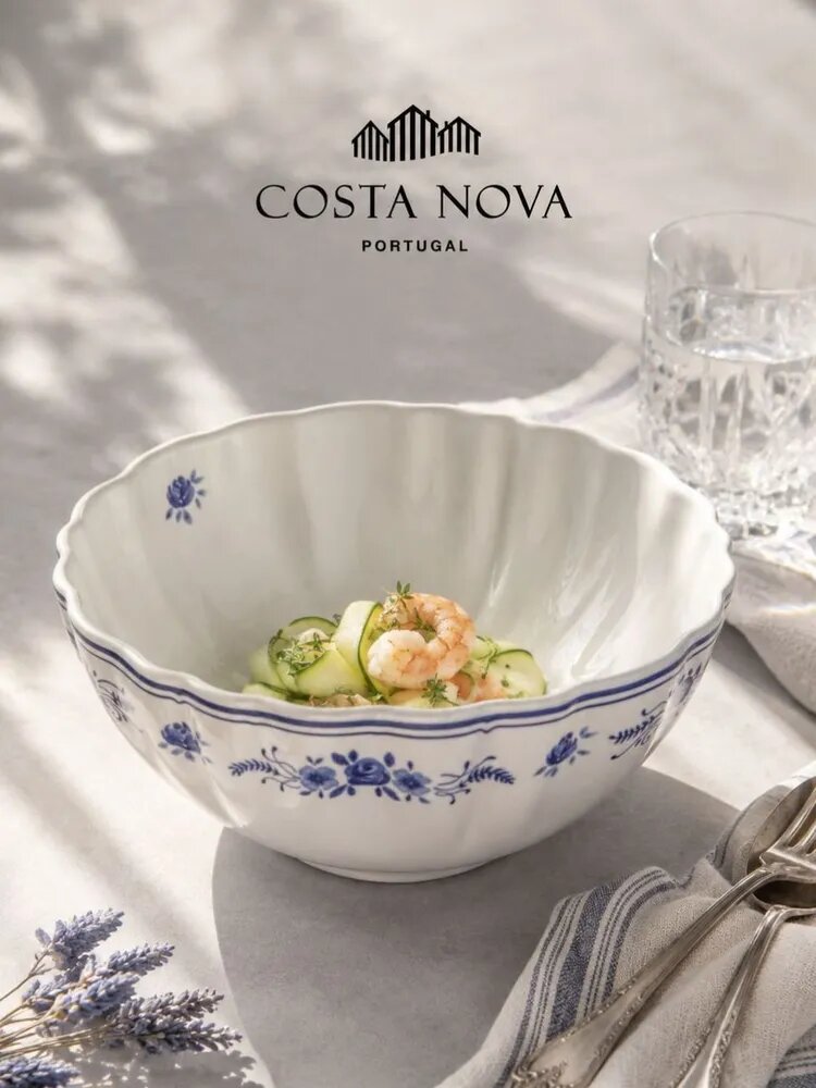 Тарелка глубокая, салатник Costa Nova "Vila" 1 шт, 16.2 см, 770 мл. Ударопрочная, профессиональная керамика. Португалия
