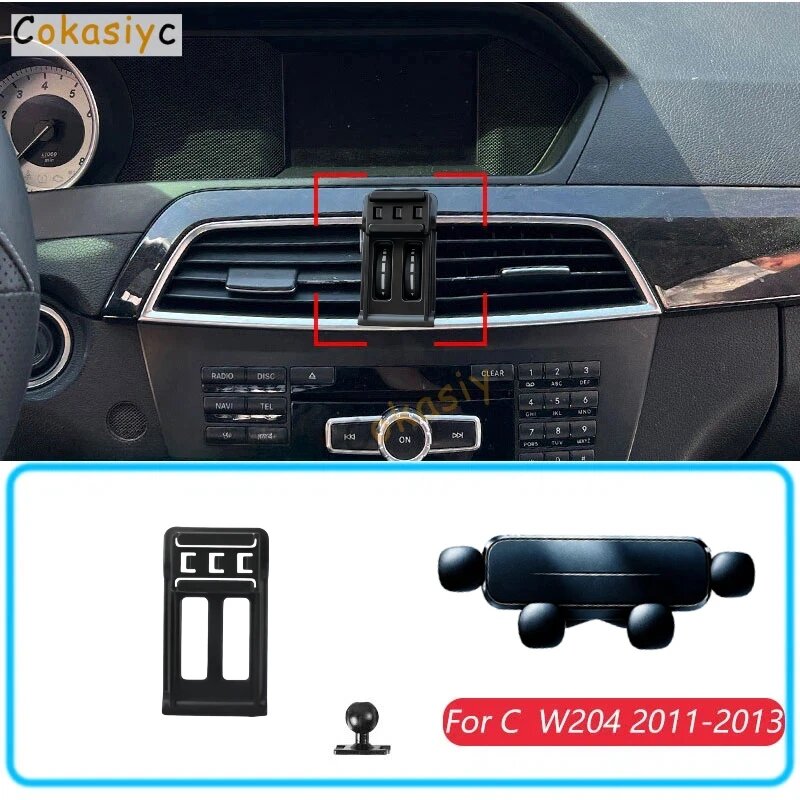 Держатель для телефона в автомобиль для Mercedes Benz C W204 2011-2013, гравитационная подставка-крепление, горизонтальный кронштейн для GPS и мобильных устройств, аксессуары с B