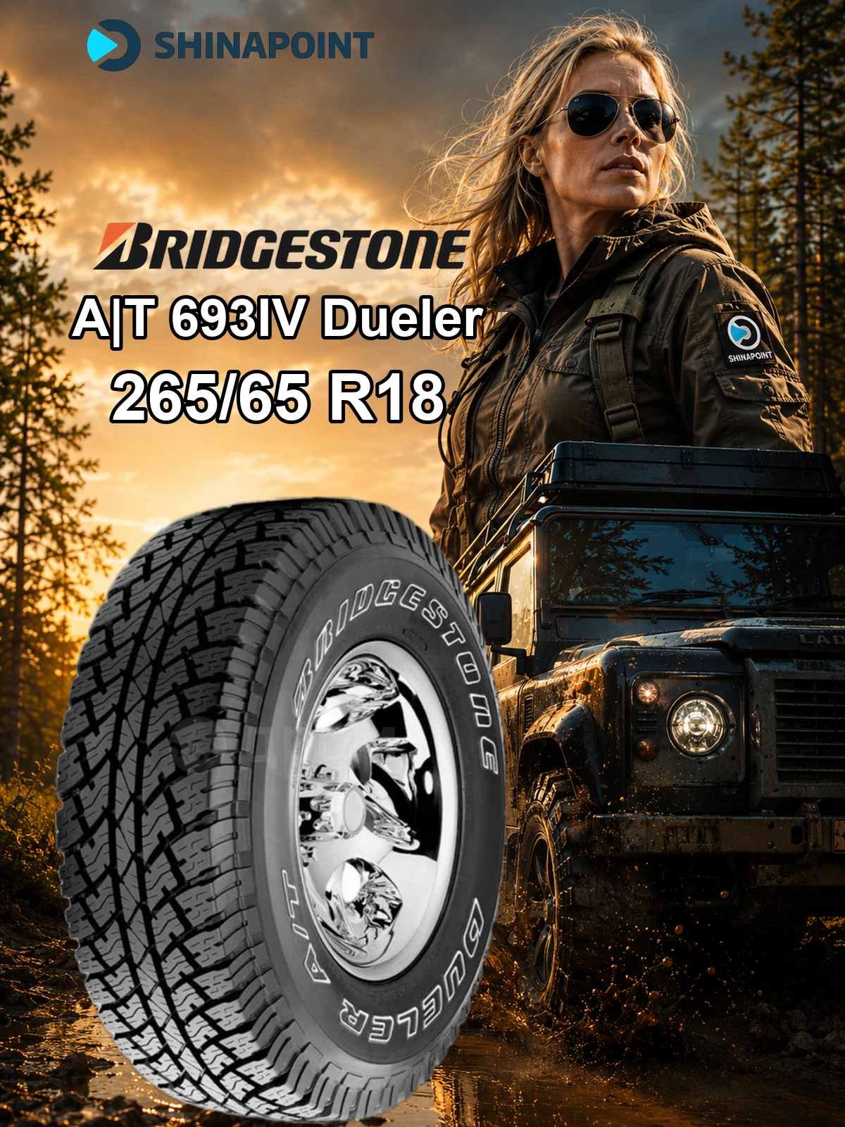 Шины летние R18 265 65 114 V автомобильная летняя резина Bridgestone модель A|T 693IV Dueler