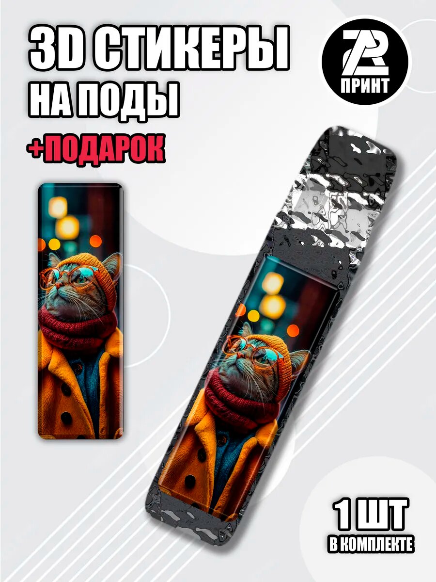 3Д наклейки на иксрос Котик в очках
