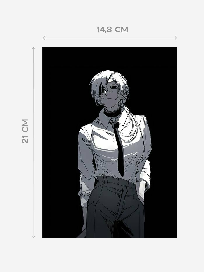 Блокнот А5 Аниме Человек бензопила Chainsaw Man, на кольцах, в точку