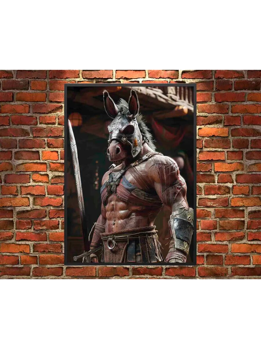 Ослиное фермерское животное Гладиатор 4, Плакат 30x42см