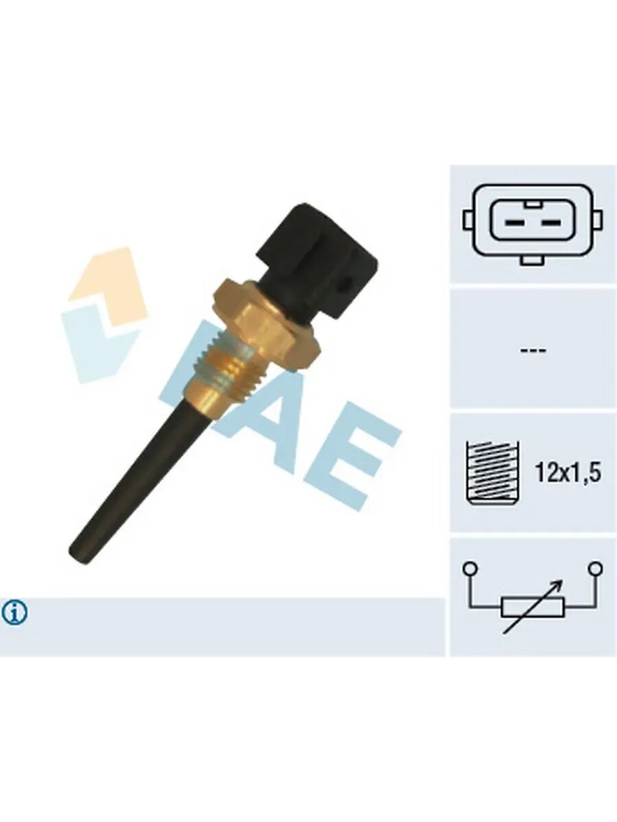 Датчик температуры 12V M12 2 контакта