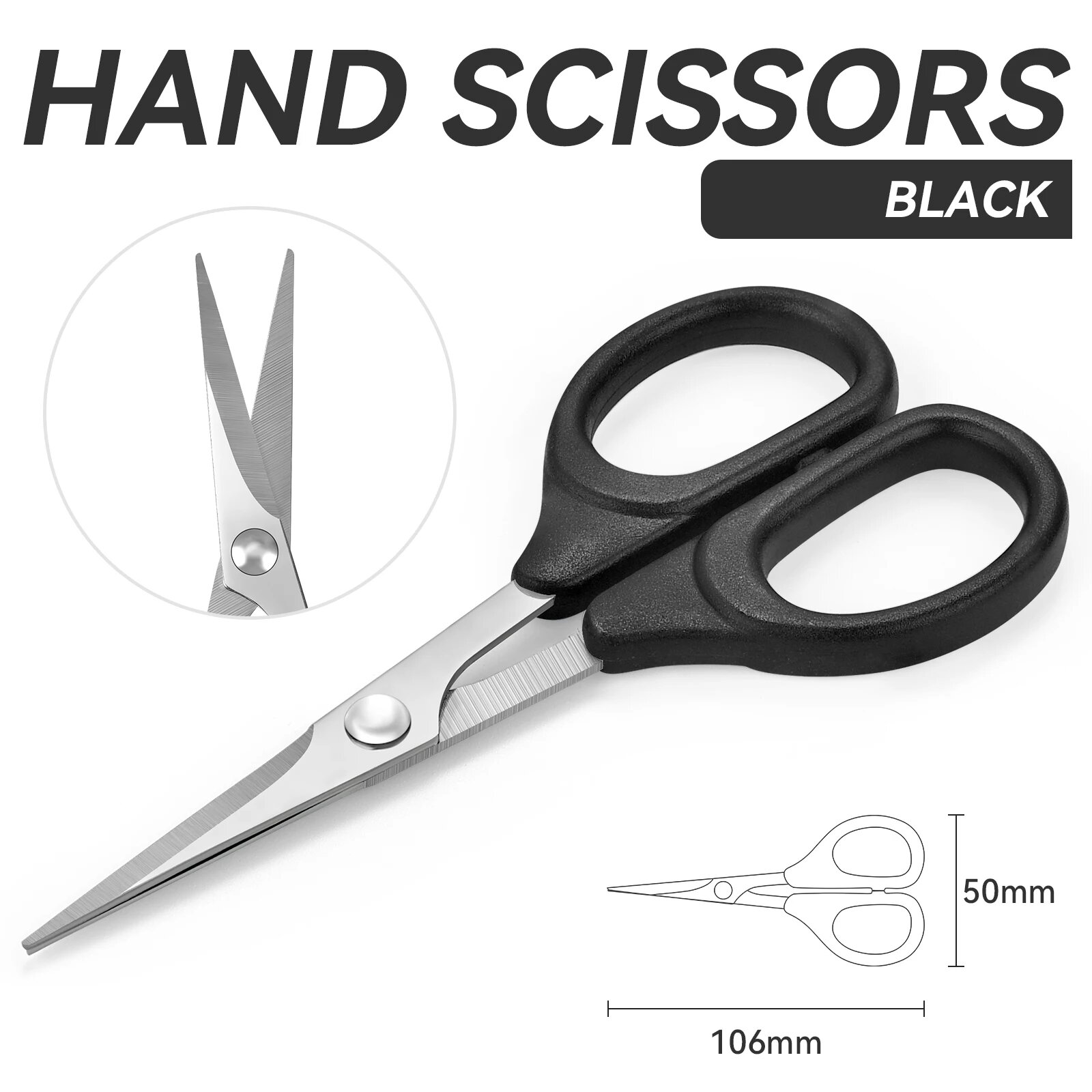 Детские ножницы из нержавеющей стали Черный, Tip scissors 03