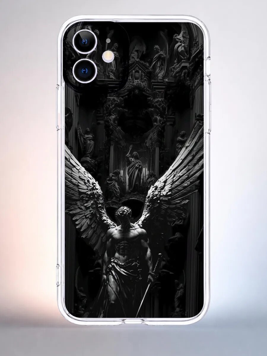 Чехол iPhone 11 ангел в соборе силиконовый прозрачный