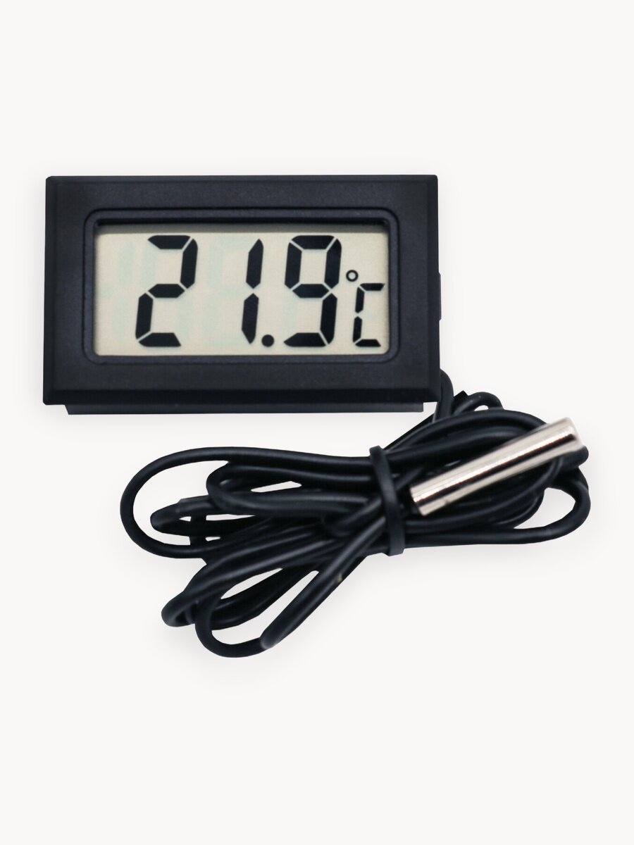 Термометр электронный Boomshakalaka, с выносным проводным датчиком, погодная домашняя метеостанция, цвет черный