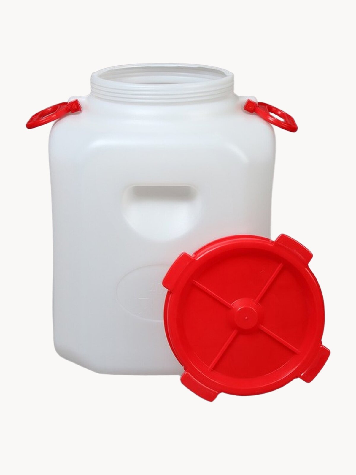 Фляга-бочка Сима-ленд, для воды и сока, пластик, 40л, белая, с крышкой