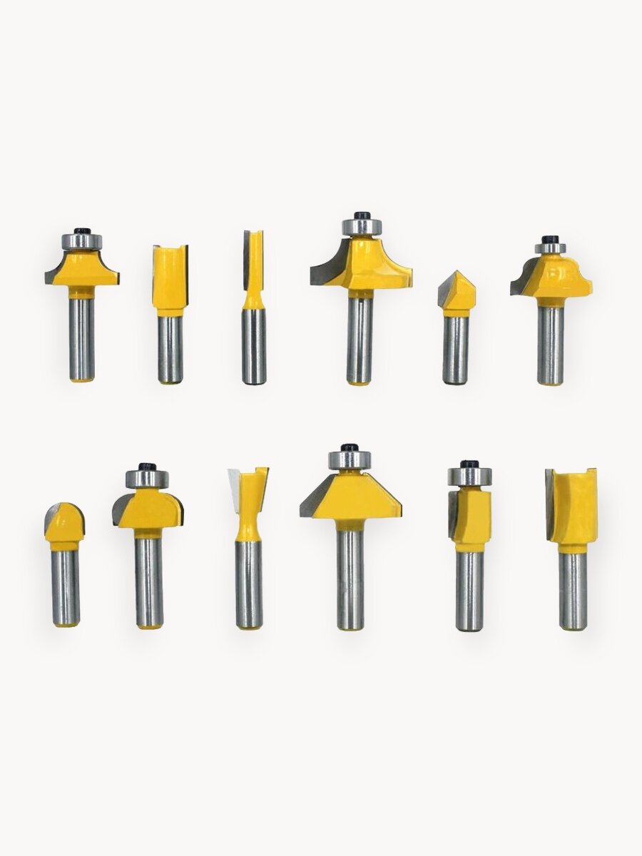 Набор фрез по дереву Genler (8 мм, 12 предметов)