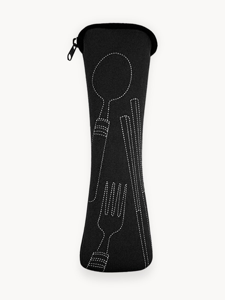 Чехол для столовых приборов на молнии, черный