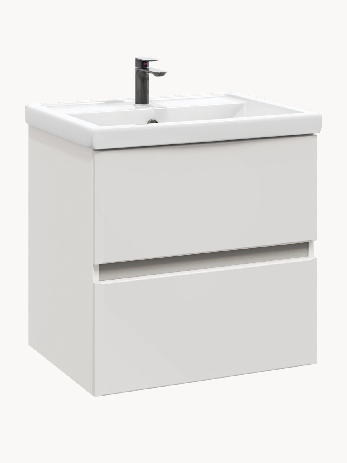 Тумба подвесная SanStar Велья 50 с раковиной Фостер 50 (комплект) для ванной комнаты, белая