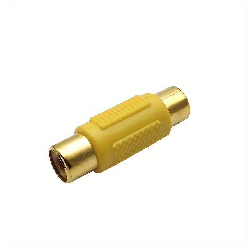 Прямой аудио удлинитель RCA female-female, позолоченный, двухпортовый, желтый, 1 шт.