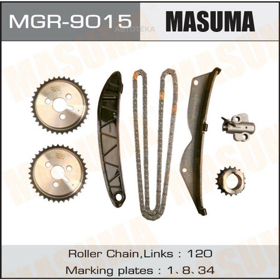 Комплект цепи ГРМ CHEVROLET AVEO(T250) 06- MASUMA MGR9015