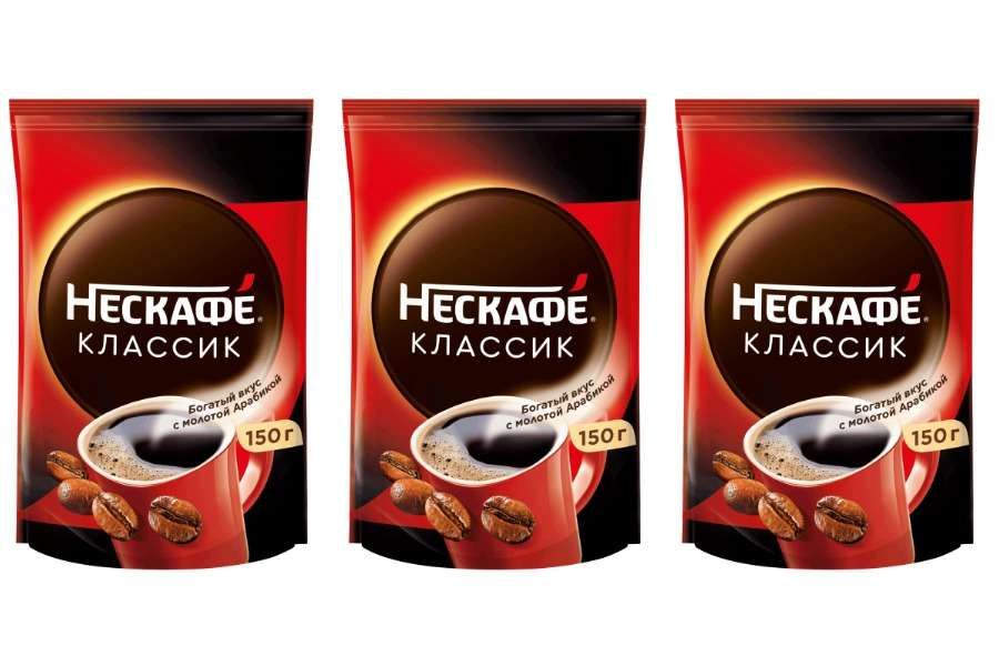 Нескафе Классик растворимый кофе, 150 г, 3 шт